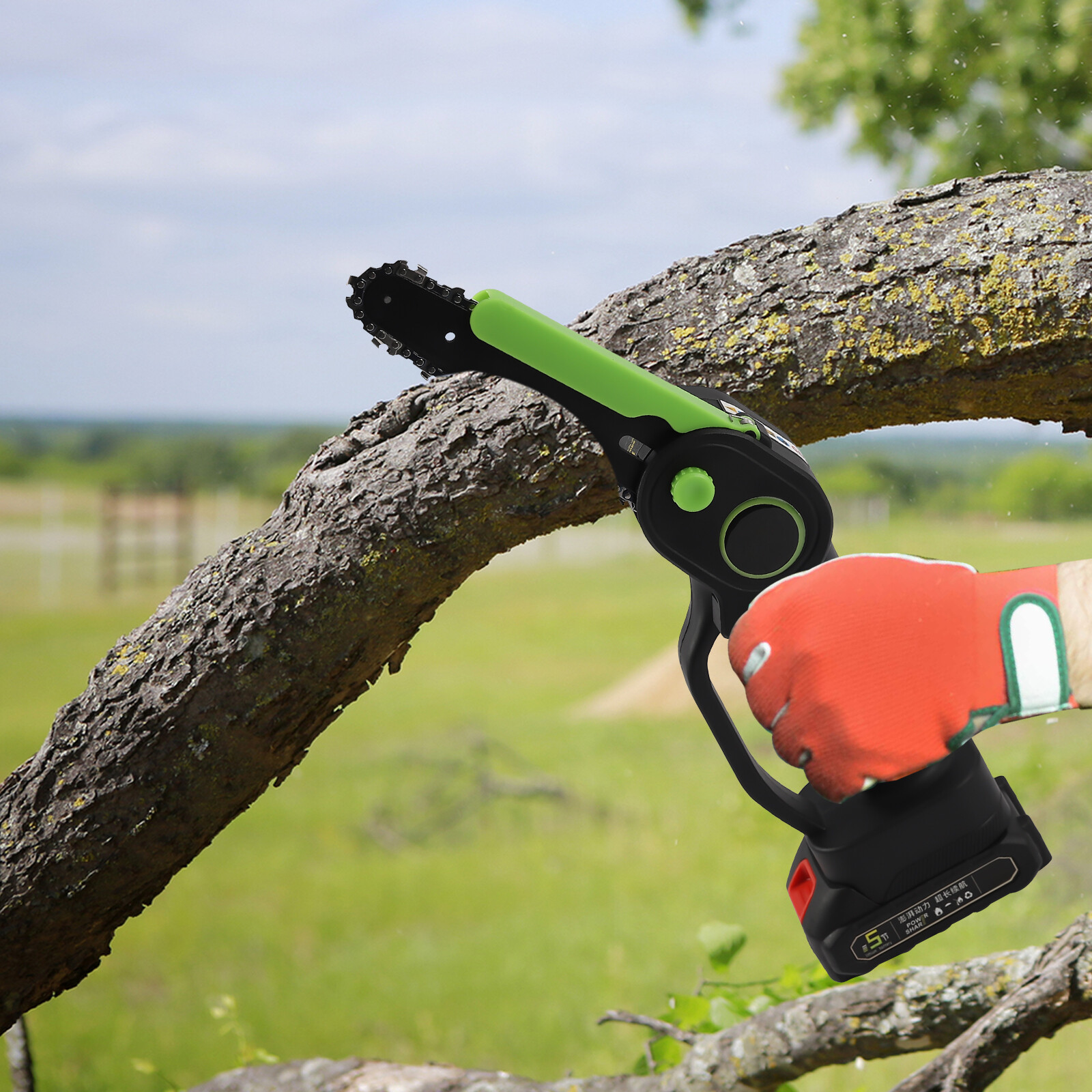 6" Mini Electric Cordless ChainSaw 21V Tree Branch Pruner Chainsaw Wood ...