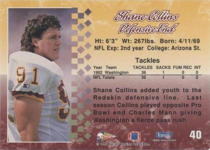 1993 Pacific Shane Collins #40 for sale | eBay