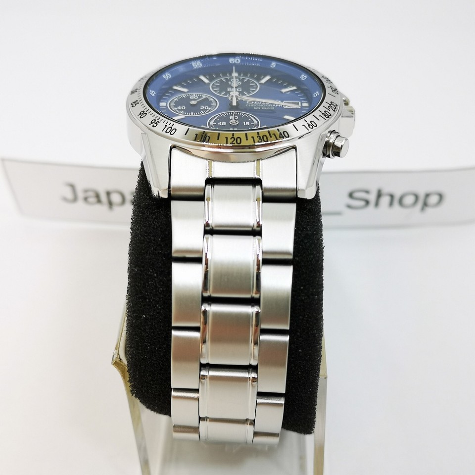 SEIKO SPIRIT SBTQ071 Blue Silver Chronograph Men's Watch New in Box | eBay