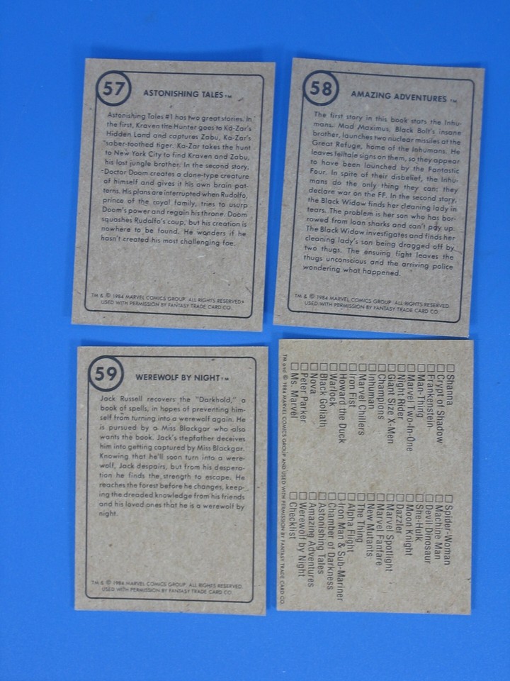 1984 First Issue Covers Marvel Superheroes Comic Images Trading Card ...