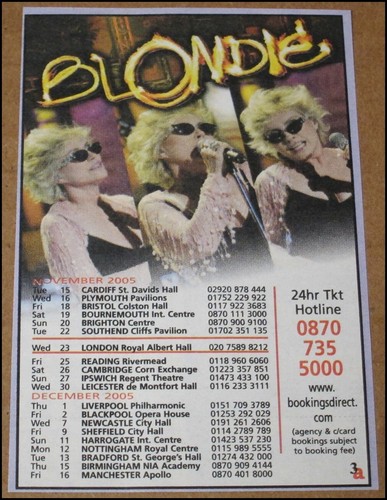 2005 Blondie U.K. Concert Tour Print Ad Advertisement Clipping 4"x2.75 ...