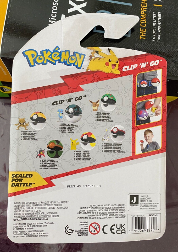 Pokemon Clip 'N' Go Horsea Seahorse Figure with Blue Net Ball Brand NEW ...