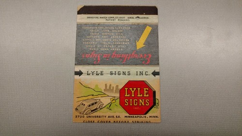 1930s Matchbook Cover Lyle Signs Royal Flash Billboard Minneapolis MN ...