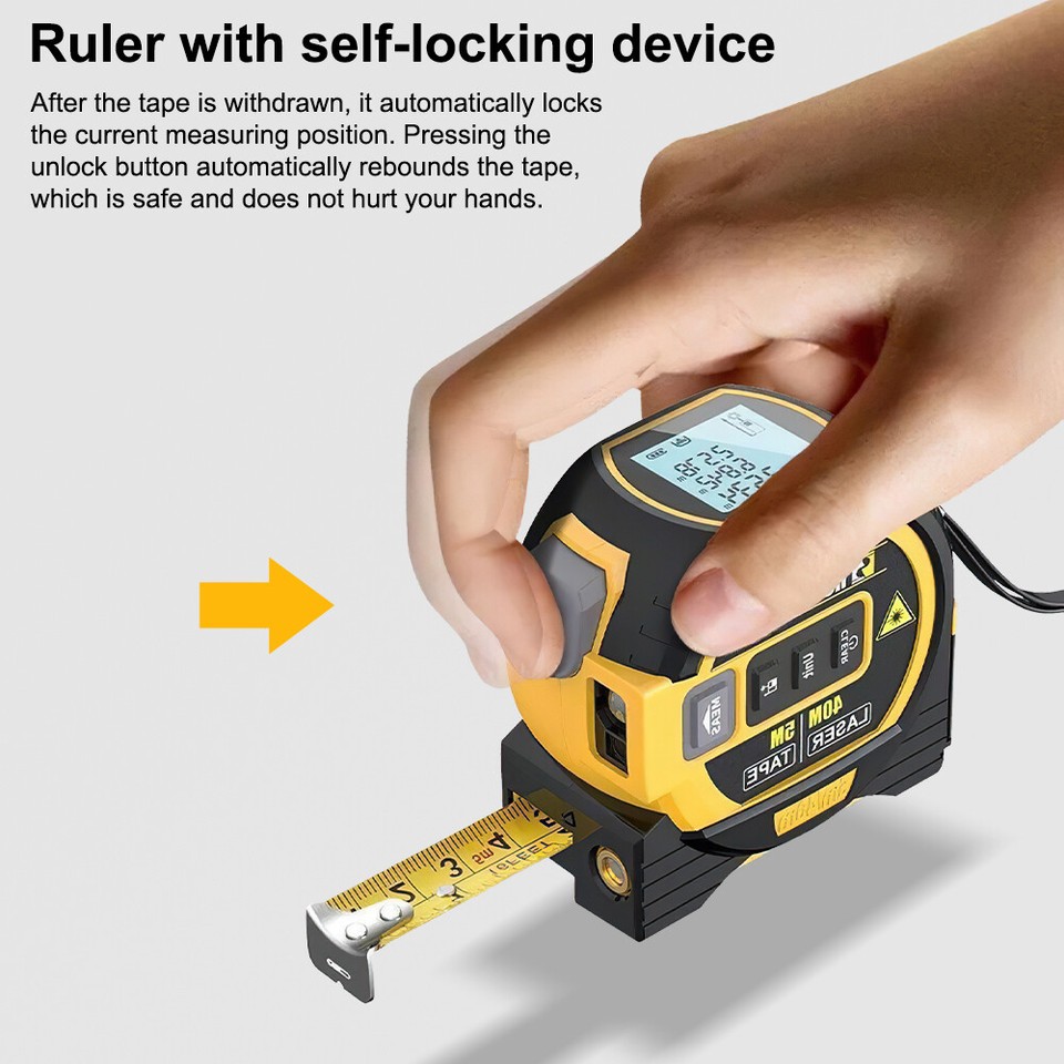 Laser Tape Measure 3 In 1 Digital Tape Measure High Precision Laser ...