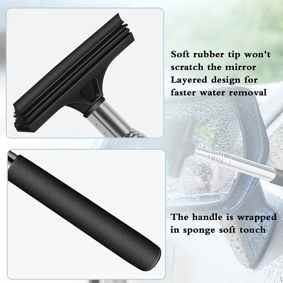 3X(Car Side Squeegee Car Squeegee Portable Car Squeegee Car Rearview ...