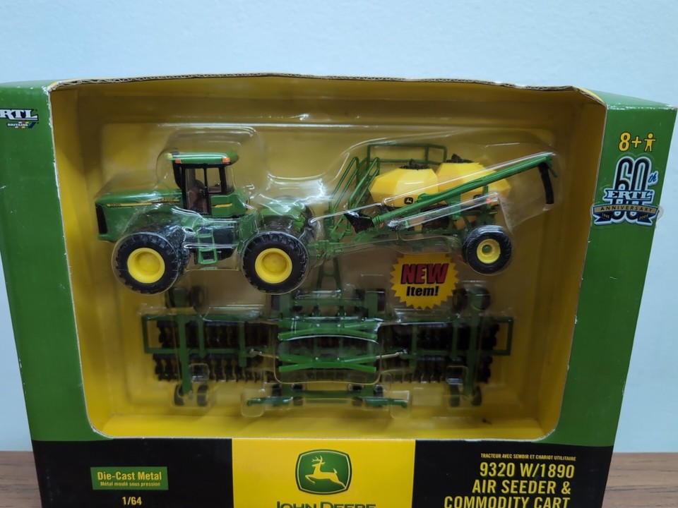 1/64 Ertl Farm Toy John Deere 9320 With 1890 AIR SEEDER SET & Commodity ...