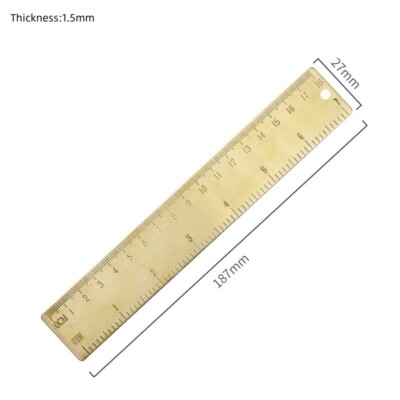 Straight Ruler 180mm 7 Inch Brass Measuring Tool with Hanging Hole | eBay