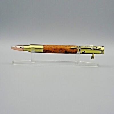 BOLT ACTION RIFLE PEN with CURLY KOA BARREL and ANTIQUE BRASS TRIM | eBay