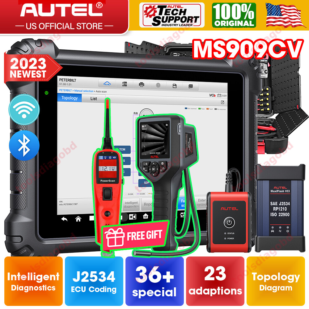 2023 Autel MaxiSYS MS909 CV Upgraded MS908CV Heavy Duty Truck ...