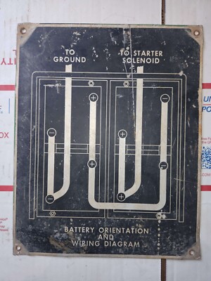 Battery Connection Decal Placard Plate M45A2 M35A2 Deuce Half Military ...