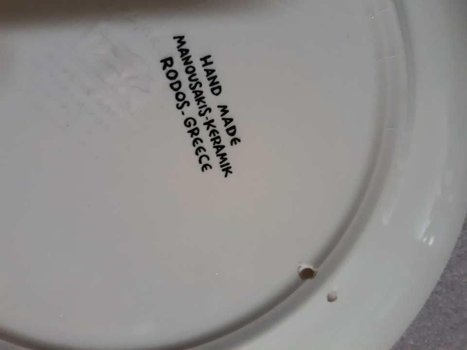 Hand Made DECORATIVE ROOSTER PLATE Manousakis-Keramik-Rodos Greece | eBay