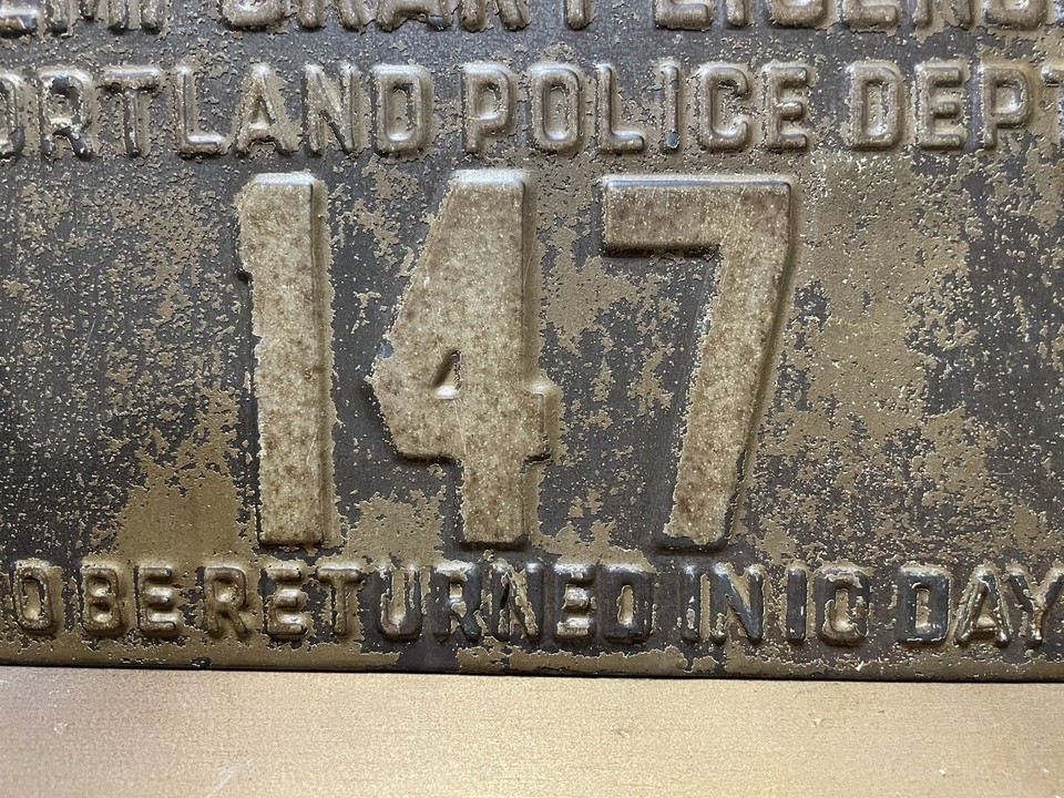 Early 1900’s Portland, Oregon City License Plate ~Portland Police Dept ...