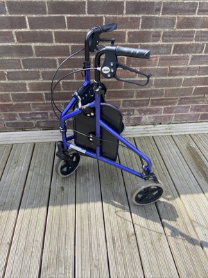 Drive Tri-Walker Rollator 3 Wheels Mobility Walking Aid Blue Foldable ...