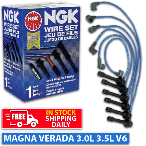 NGK Spark Plug Lead Cable Set for Magna Verada 6G72 6G74 3.0L 3.5L V6 ...