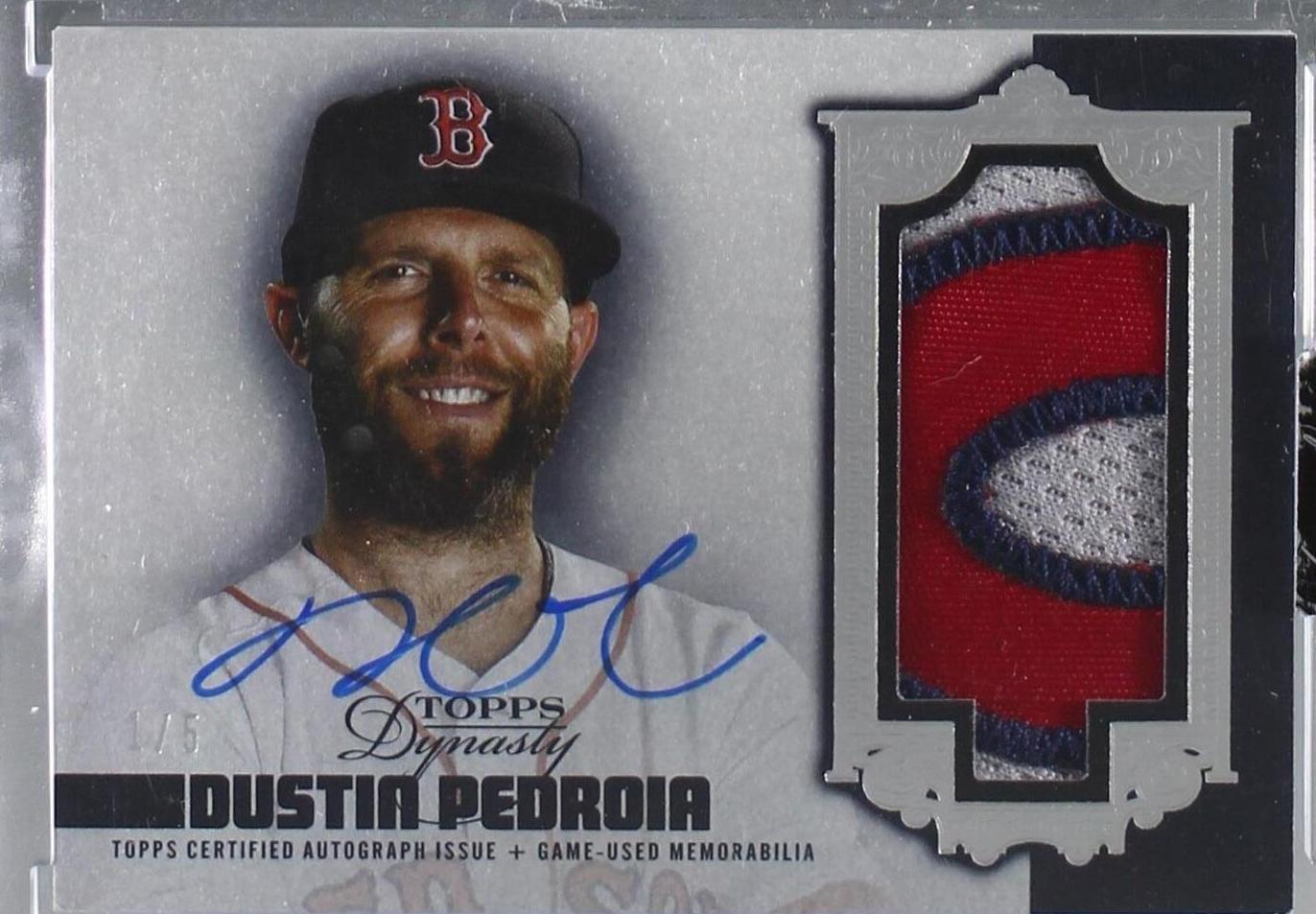 2019 Topps Dynasty - Autograph Patches Dustin Pedroia #DAP-DP4 Silver ...