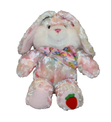 Wal-Mart 12" bunny rabbit plush stuffed animal pastel pink carrot on ...