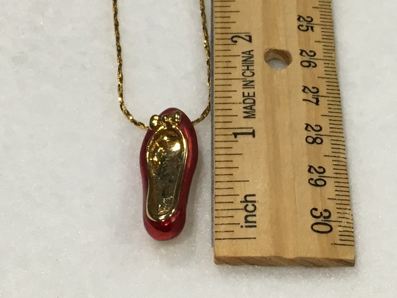 RUBY RED SLIPPER High Heel Necklace DORTHY WIZARD OF OZ Red Enamel Shoe ...