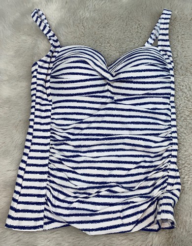 NIP TUCK SWIM Womens’ Blue White Striped Tankini Top Swim Suit Size 6 ...