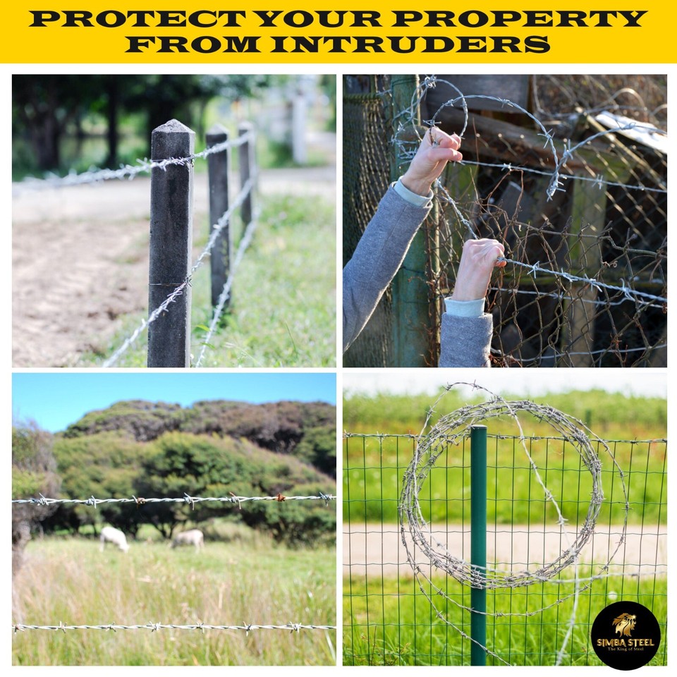 4-Point Barbed Wire Roll | 5" Spacing, 12.5 Ga | 1320 FT | Heavy Duty ...