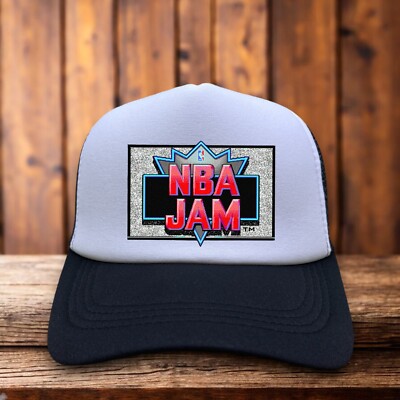 NBA Jam Mens Trucker Hat Black Snapback 1993 Midway Retro Video Game ...