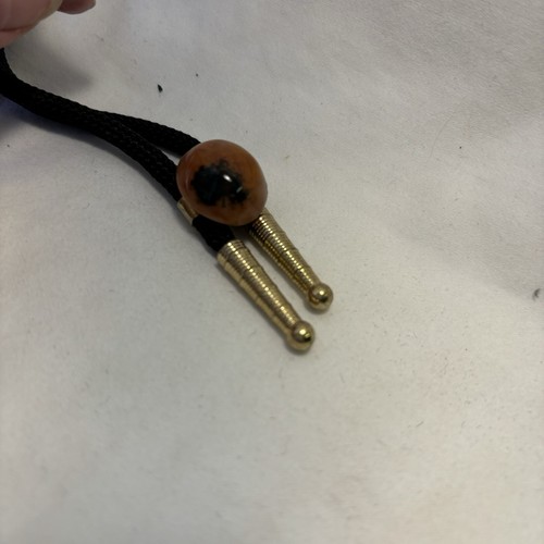 Vintage Western Cowboy Bolo Tie Rope Cord Pendant Necklace Tan Black ...