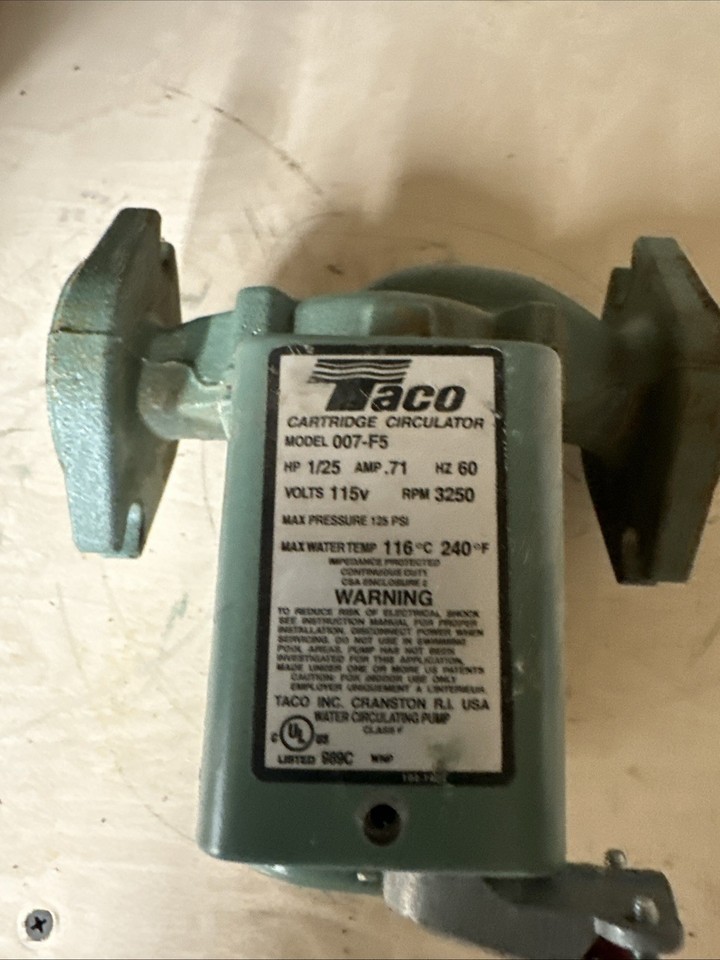 Taco 007-F4 1/25 Hp Circulator Pump | eBay