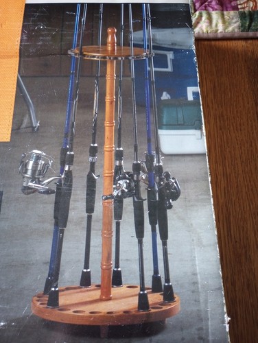 24 Spot Wood Fishing Rod Holder Rack by Field and Stream in original ...