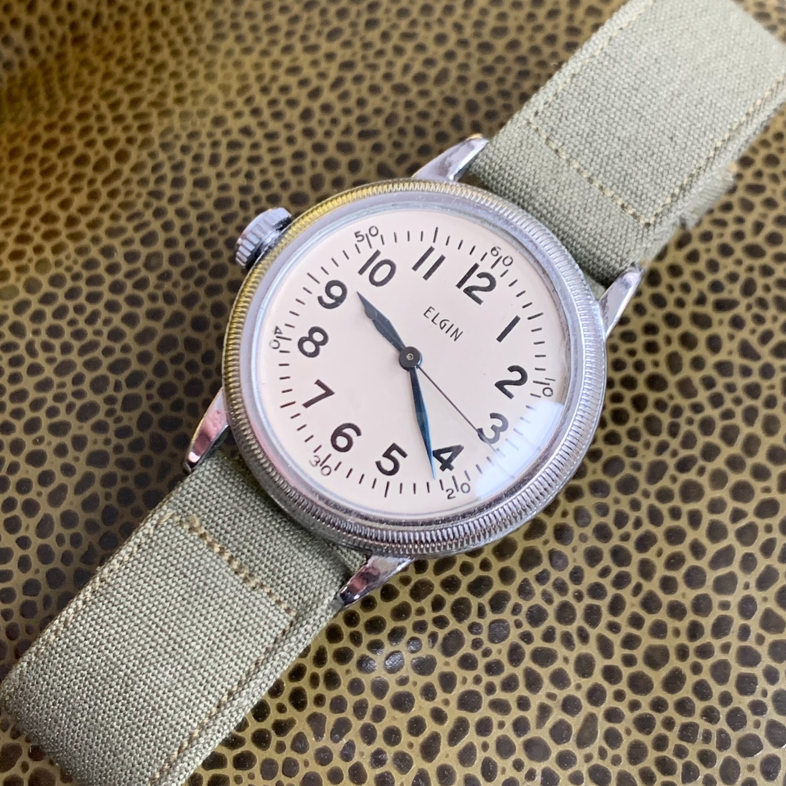1940's Elgin A-11 Hack Grade 532 White Dial "Lefty" Military Issued ...