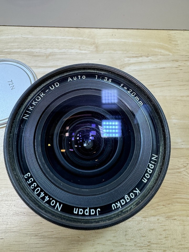 NIKON NIKKOR 20mm f:3.5 super wide angle Lens w caps Untested | eBay
