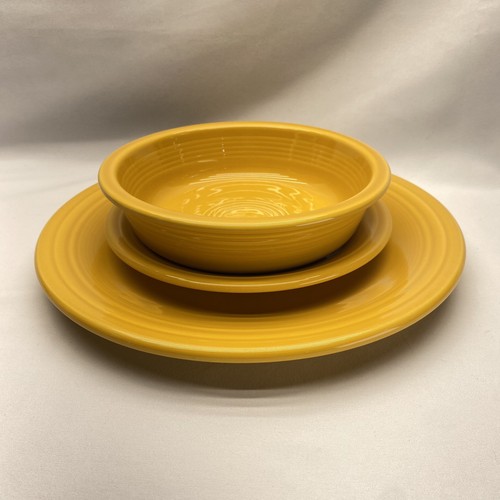 FIESTA WARE 3pc Place Setting MARIGOLD Yellow Retired 75th Medium Bowl ...