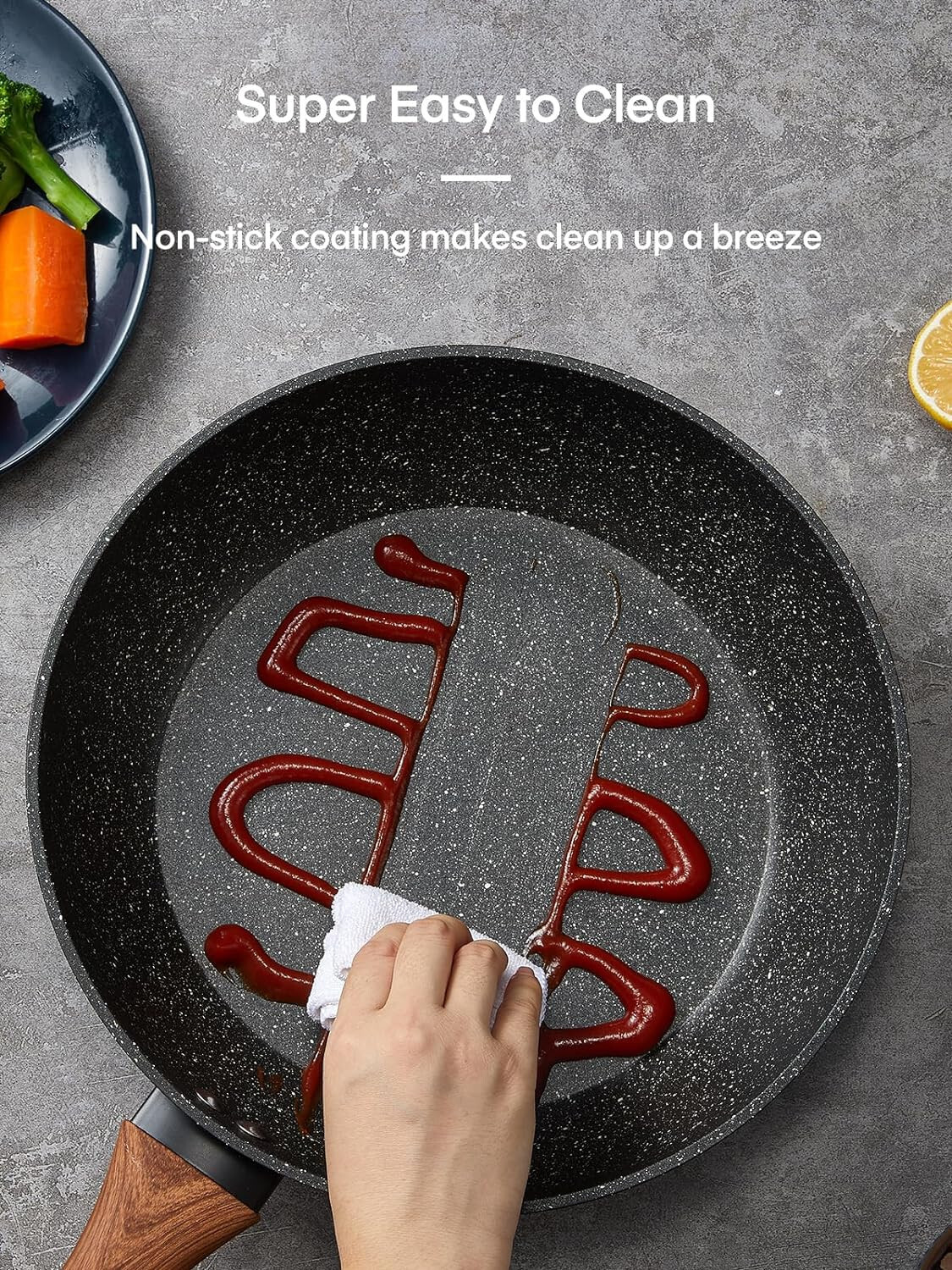 FOHERE Pots and Pans Set , 15 PCS, Aluminum Nonstick Induction Cookware ...