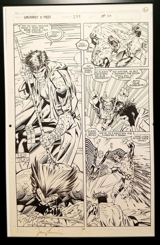 Uncanny X-Men #277 pg. 24 Gambit Jim Lee 11x17 FRAMED Original Art ...