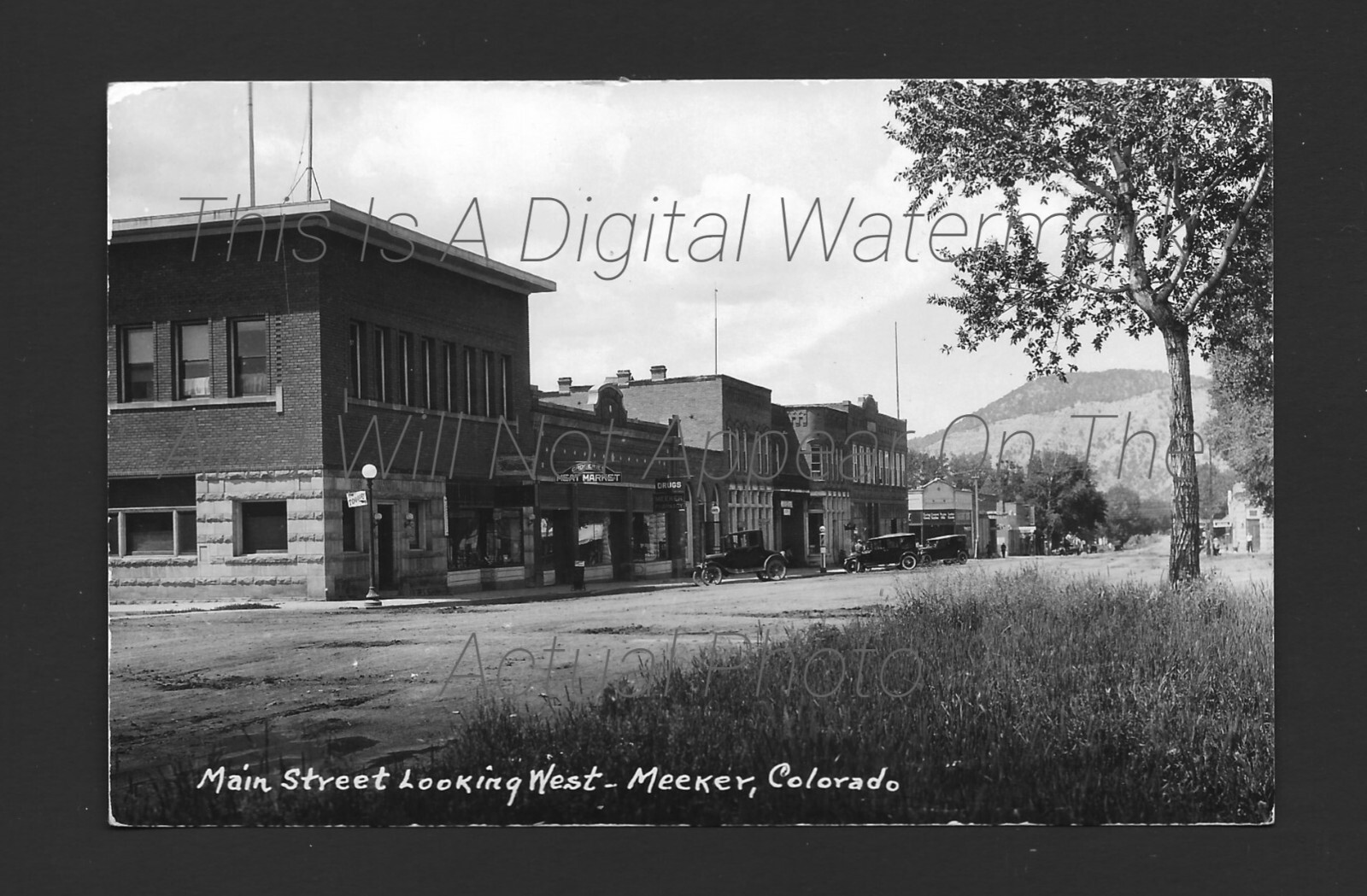 Main St West View Market Stores Antique Cars Meeker Colorado DOPS 1925 ...