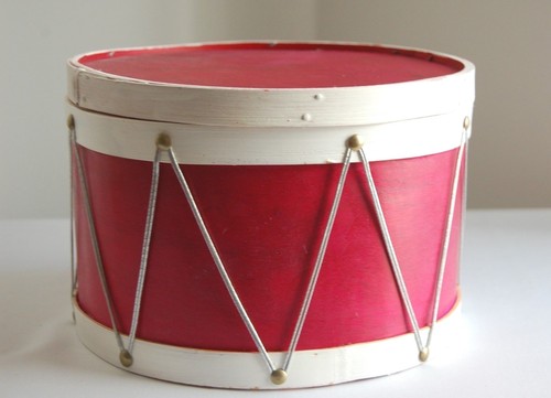 Old Fashion "Wood" Drum Box Weathered Technique Red & White Finish | eBay