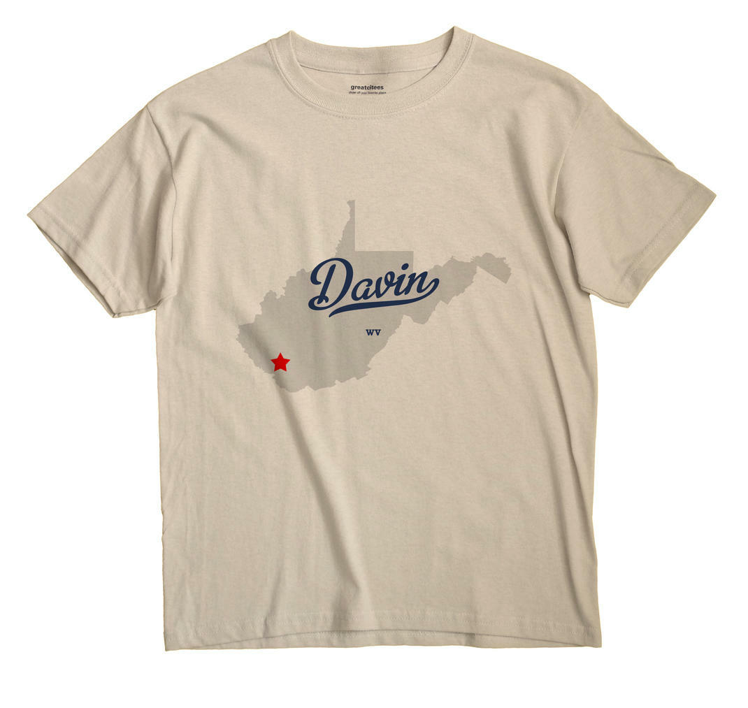 Davin West Virginia WV WVa T-Shirt MAP | eBay