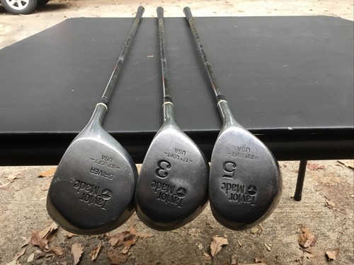 Taylormade Pittsburgh Persimmon Driver, 3 & 5 Woods RH R Flex Driver Is ...