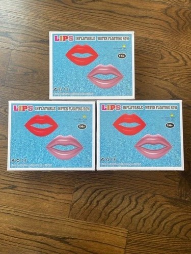 Giant red lip inflatable pool floatie water raft swimming toy outdoor ...