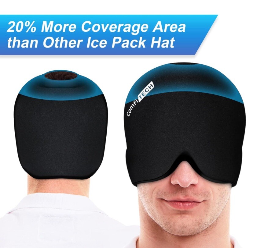 ComfiTECH Migraine Ice Head Wrap, Headache Relief Hat for Migraine Cap ...