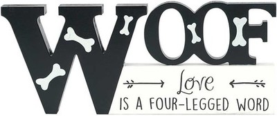 "Woof - Love is a Four-Legged Word" Wooden Plaque/Sign - 15" x 6" | eBay