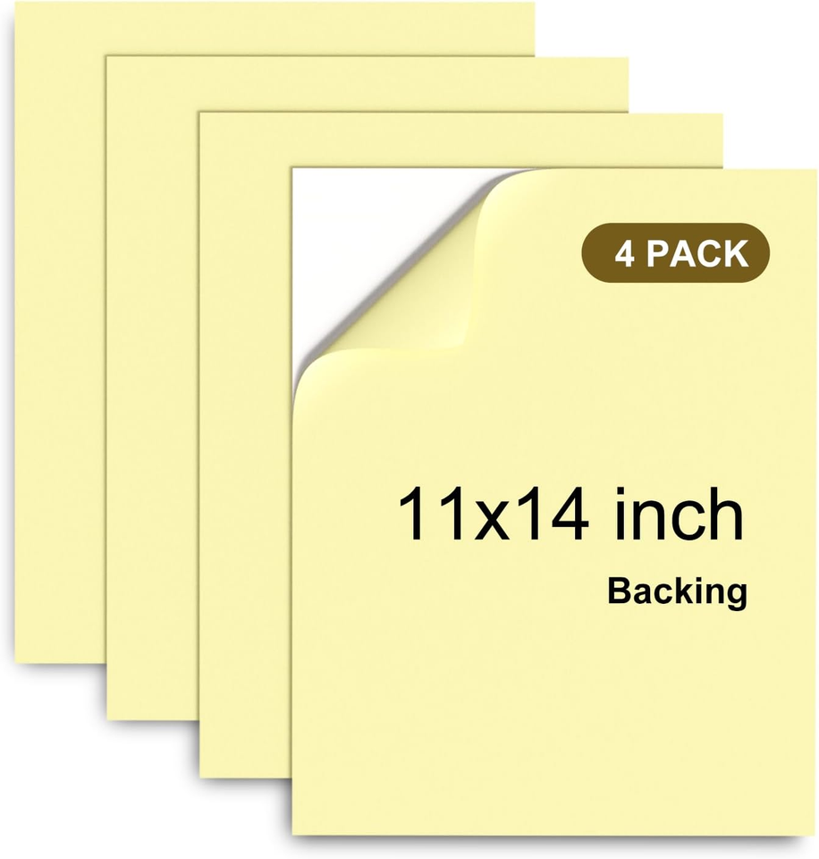 Upgraded 4 Pack Self Stick Mounting Board, Acid Free 11 X 14 Inch ...