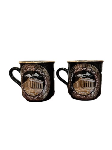 Ancient Greece Coffee Tea Mug Cup Athens Parthenon Ceramic Set Lot 24k ...