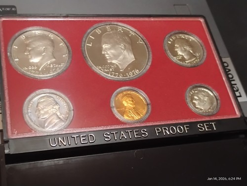 1976 Proof Set - 6 Coin Set in Original Envelope-Bicentennial Set T229 ...