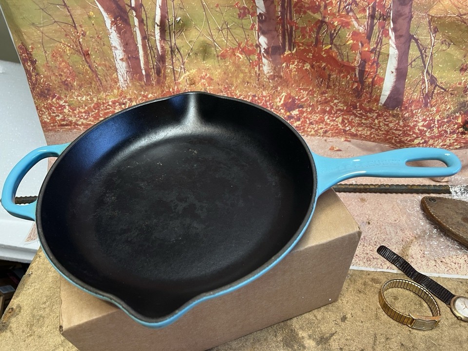 Light Blue Le Creuset 26 Enamel Cast Iron Pan | eBay