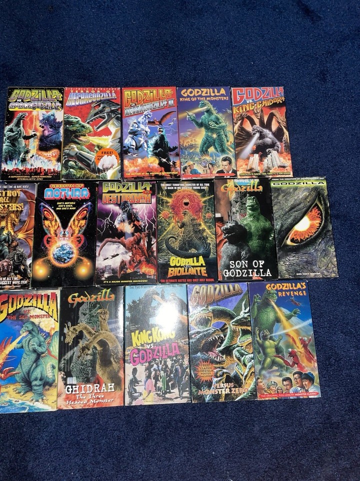 Godzilla VHS Tapes LOT 16x Collectors Vintage Movies Original Boxes | eBay