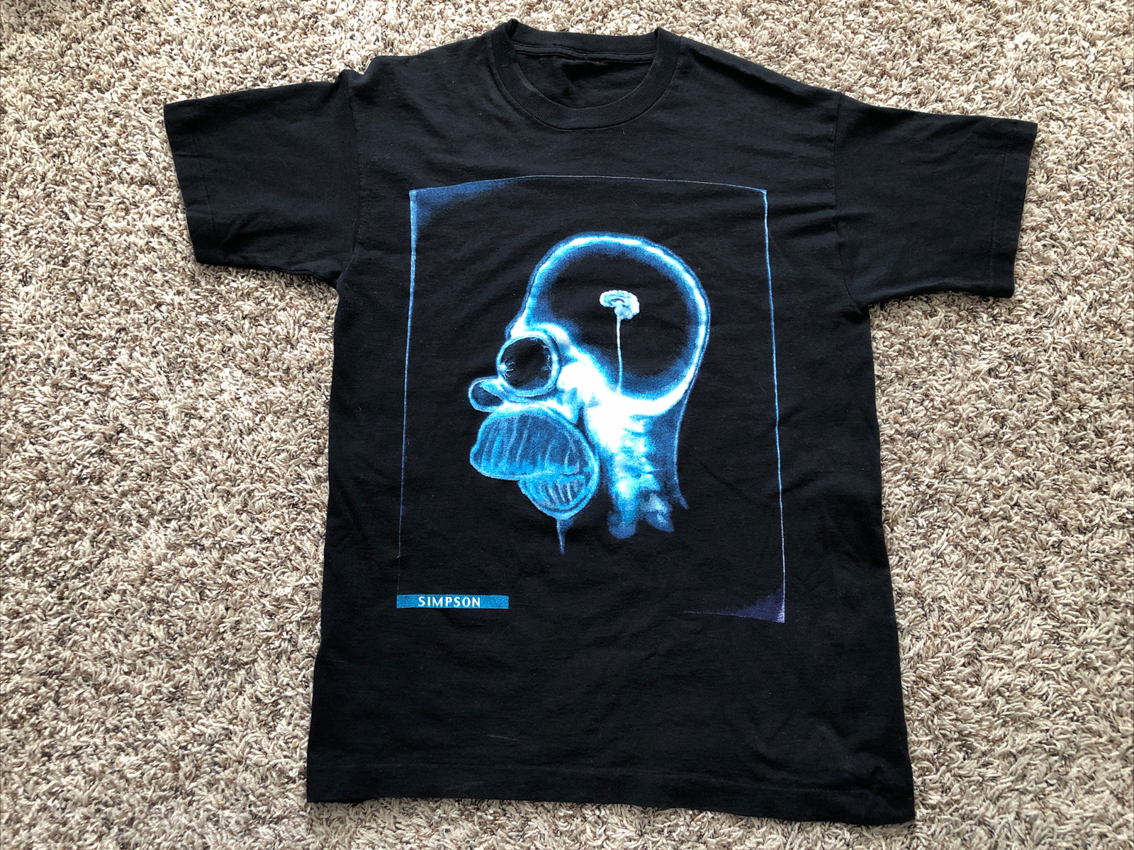 Vintage Homer Simpson Small Brain X-Ray Single Stitch Medium Shirt VTG ...