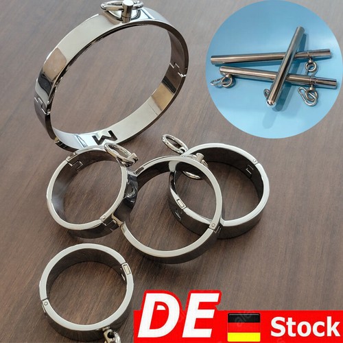 Metall Handschellen Fußfesseln Halsband Fesseln SKLAVE Frauen Männer ...