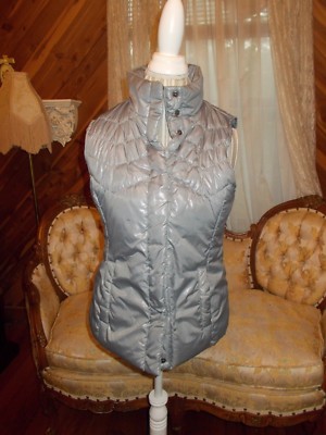 IZOD Women's Silver Puffer Vest/Jacket Small Petite | eBay