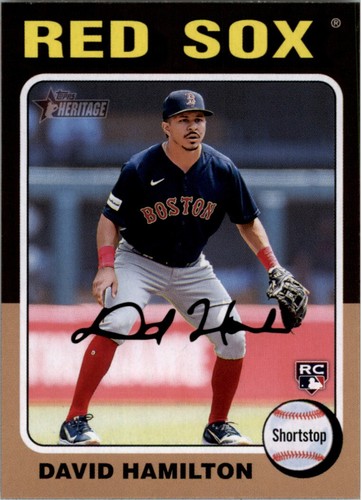 2024 Topps Heritage #406 David Hamilton Boston Red Sox RC Rookie ...