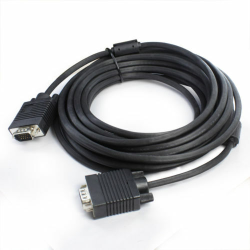 MALE TO MALE VGA CABLE E300060 BLACK EXTRA LONG COMPUTER PROJECTOR ...