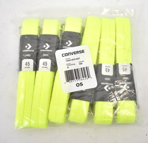 Lot 6 Pairs Converse 45" Laces Neon Green/Yellow 10001675-A07 730 Color ...